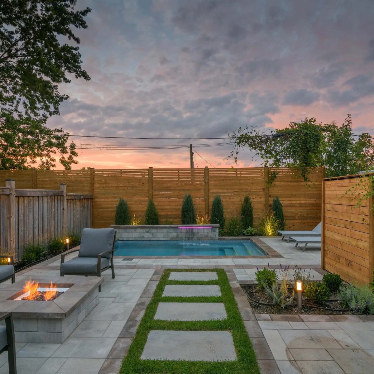 Small Swimming Pool & Pathway Design for Backyard - Land-con