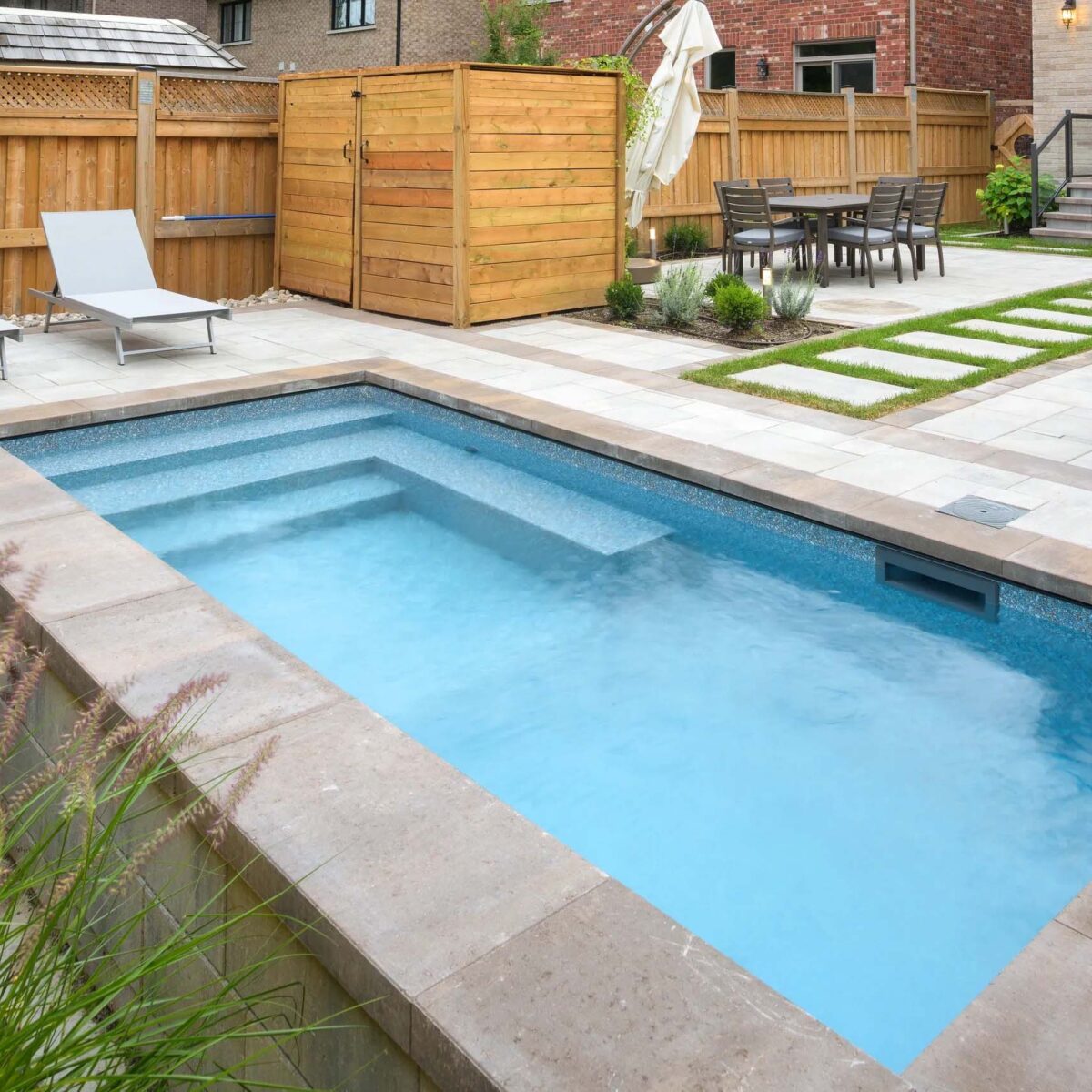 Small Swimming Pool & Pathway Design for Backyard - Land-con