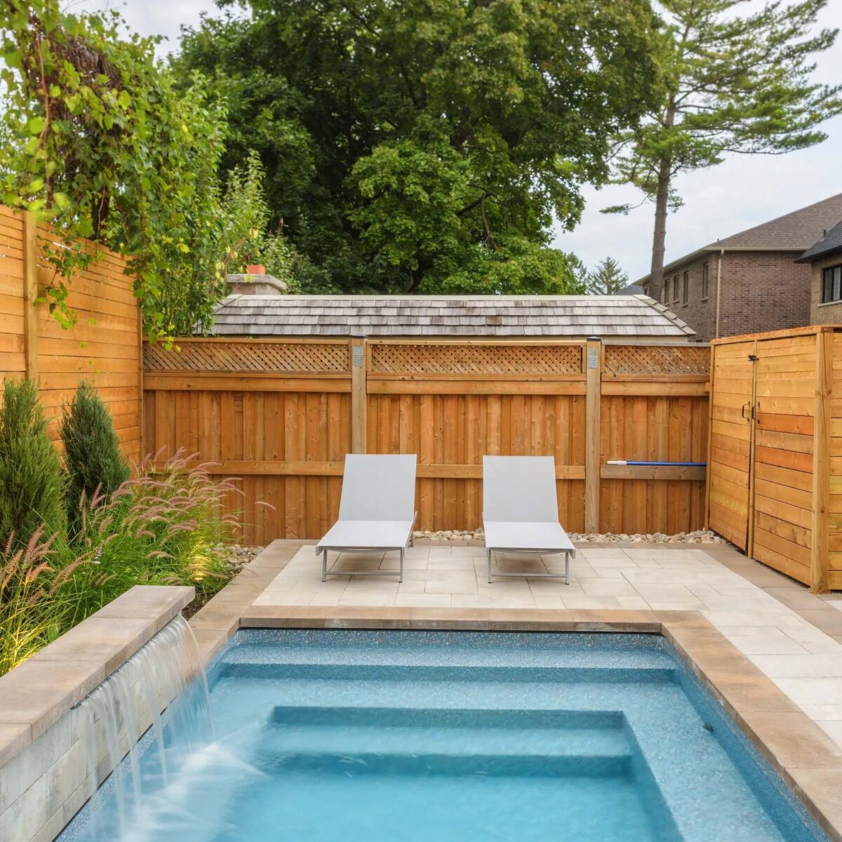 Small Swimming Pool & Pathway Design for Backyard - Land-con