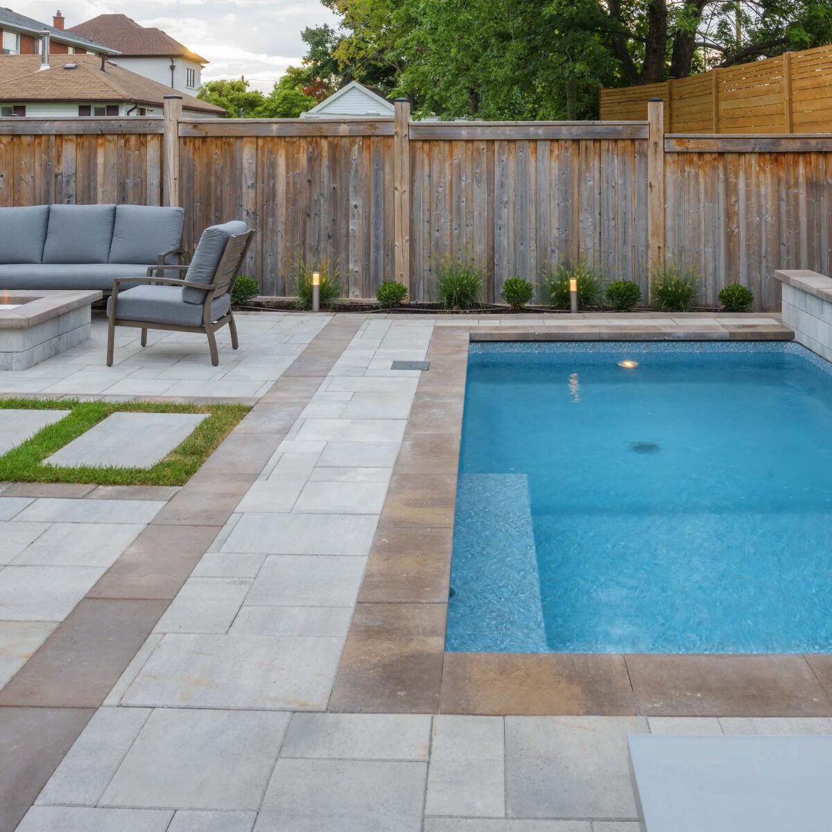 Small Swimming Pool & Pathway Design for Backyard - Land-con